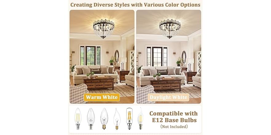 VerRon 4-Light K9 Crystal Chandelier