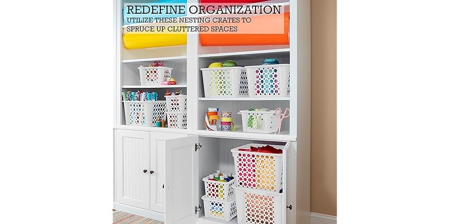 Stackable White Storage Containers with Open Tops