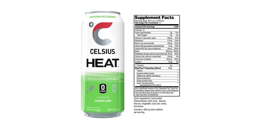 Celsius HEAT Cherry Lime Energy Drink