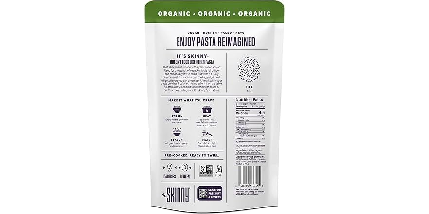 (2 Pack) It's Skinny Rice Pasta– Organic 6 Pack