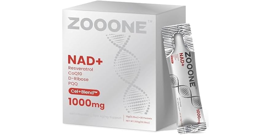 (30 Pack) zooone NAD+ 1000mg Liquid Packets Supplement