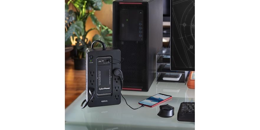 Cyber Power 625VA/360W Desktop UPS W/USB