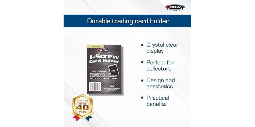 BCW 1 Screw Card Holder - 20 PT. - 1ct