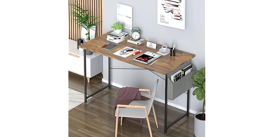 YSSOA Small Space Writing Desk with Headphone Hooks
