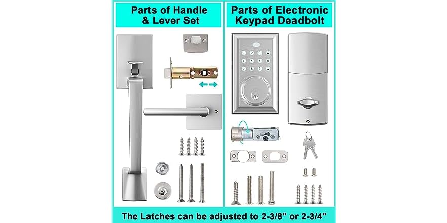 NeuType Modern Keypad Electronic Door Lock Set