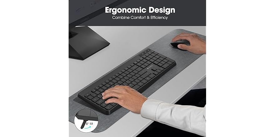 KOORUI Wireless Keyboard and Mouse Combo
