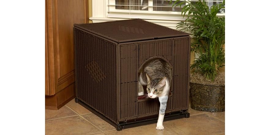 Large Litter Pan Cover - Dark Brown