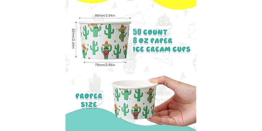 50 Pcs Cinco De Mayo Ice Cream Cups