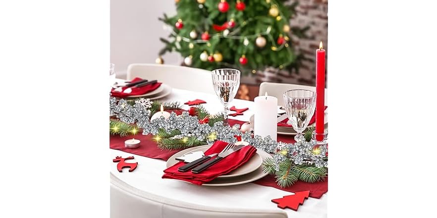 6ft Berry String Lighted Plastic Garland