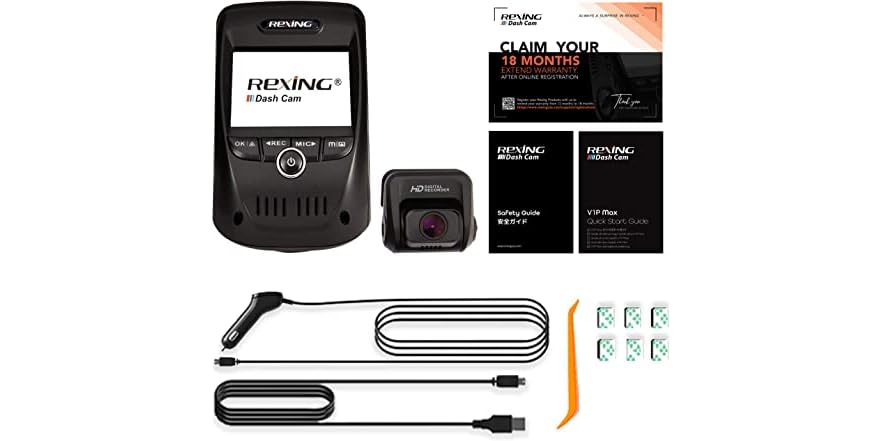 Rexing V1P Max Front and RearDash Cam Black (Open Box)