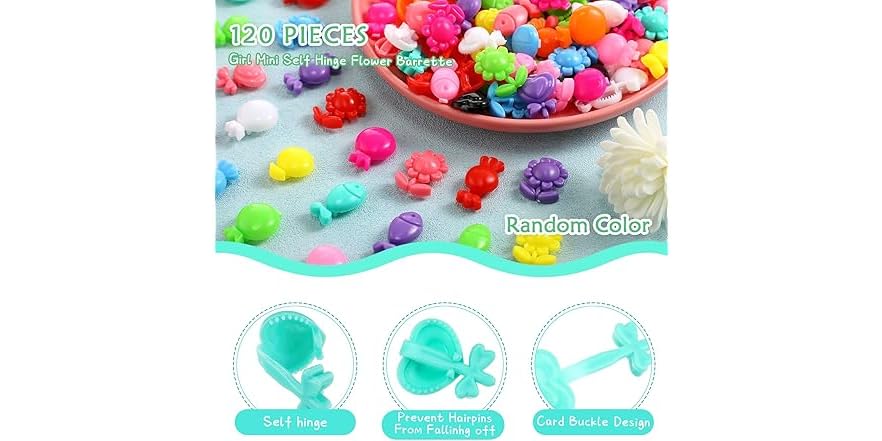 240 PC Self Hinge Hair Clips For Kids