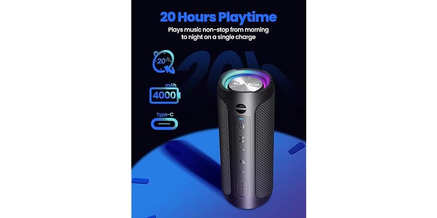 (NEW) AUKTECH 24W Portable IPX7 Waterproof Bluetooth Speaker