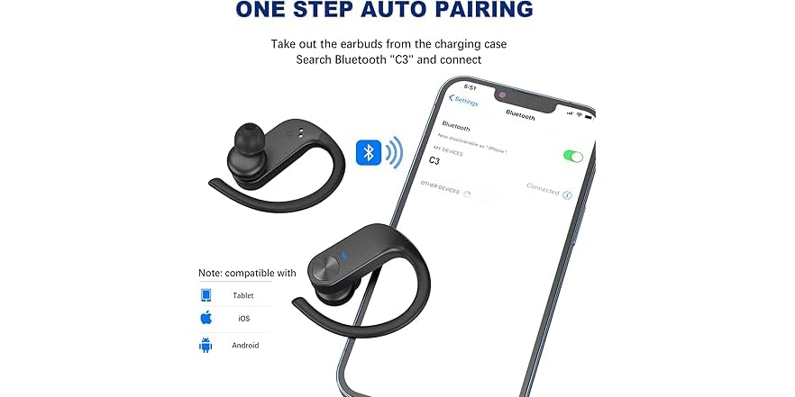 LASUNEY Wireless Earbuds - Dark Black