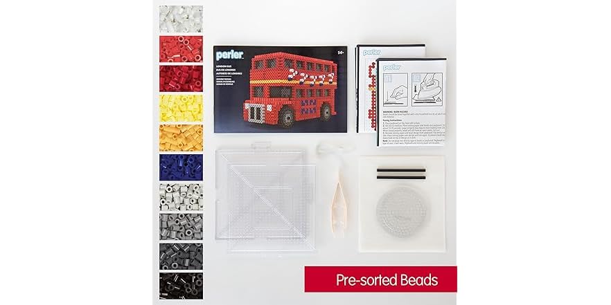 Perler London Bus 3D Fused Bead Kit