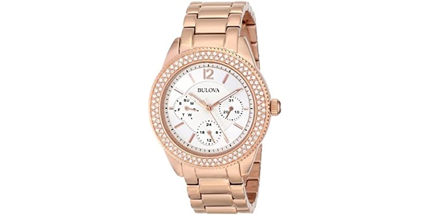 Bulova Swarovski Rose Gold-Tone Ladies