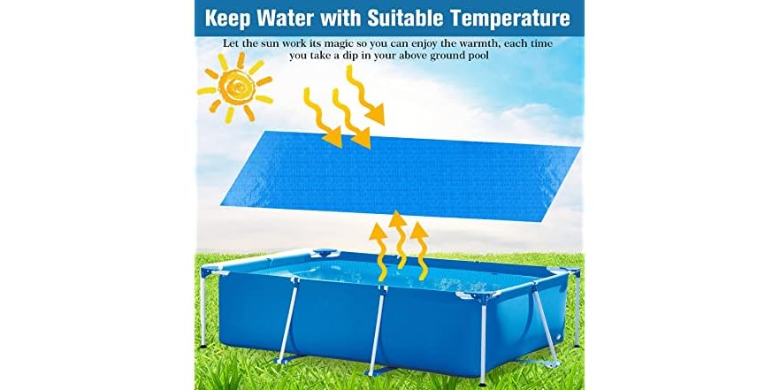 Swimming Pool Cover, 7.3ft X 4.9ft (87in X 59in)