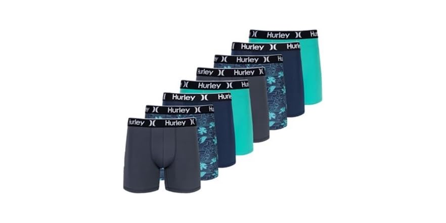 Hurley Men's 8 Pack Printed Boxer Briefs