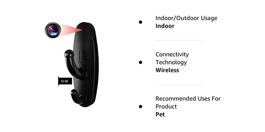 32GB Hidden Camera Clothes Hook