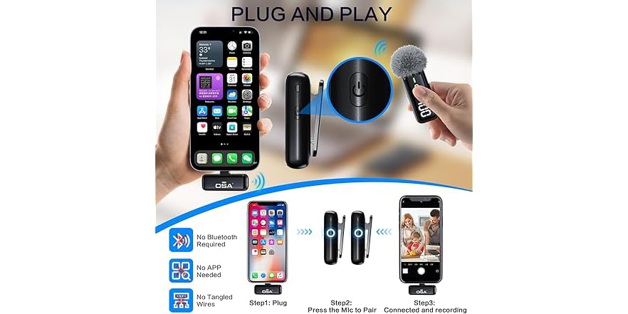 OSA Wireless Lavalier Mic for iPhone
