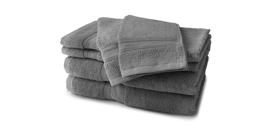 MicroCotton 6-Piece Towel Set - Steel
