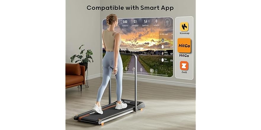 HitGo 2-in-1 Under Desk Treadmill with Foldable Handle