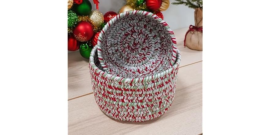 Colonial Mills Holiday Tweed Nesting Baskets SET-2