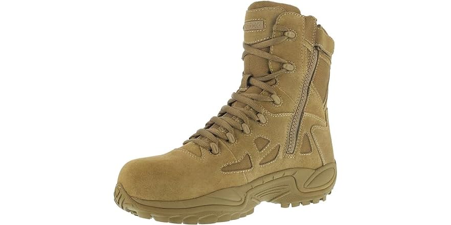 Reebok Duty Men's Rapid Response Tactical Comp Toe 8" Boot Coyote (Open ...