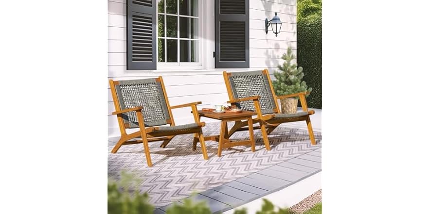Idzo 3-Piece Wood Patio Bistro Set