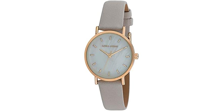 Laura AshleyMOP Dial Black Strap Watch