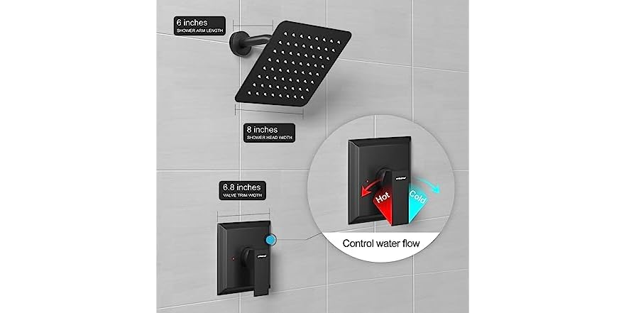 EMBATHER Shower Faucet Set, Square