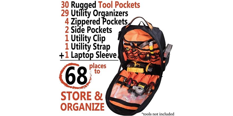 Rugged Tools Worksite Tool Backpack