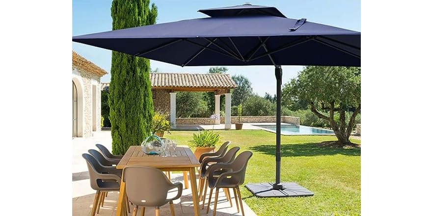 Sumbel 8'x8' Double Top Large Patio Umbrella