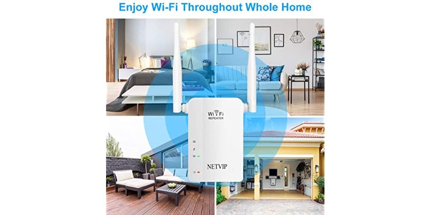 NETVIP 300Mbps WiFi Range Extender Signal Booster