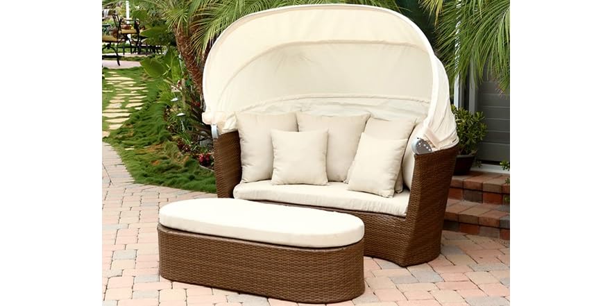Daniel Outdoor Wicker Cabana/Canopy Set