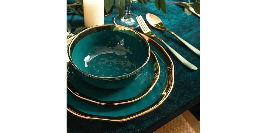 Stone Lain Florian 16 Piece Dinnerware Set Green (Open Box)