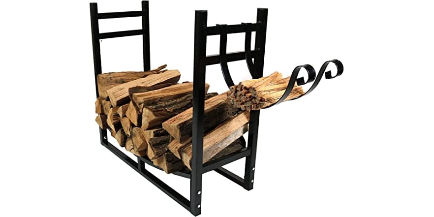 Firewood Rack with Kindling Holder