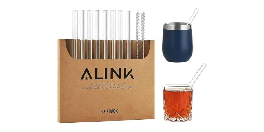 Pack of 24 Short Glass Straws with Brush