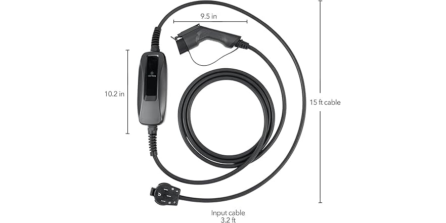 Level 2 EV Charger 240V 40A J1772 Cable 15ft Cord