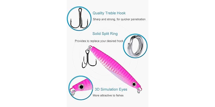 6 Pack Saltwater Fishing Jigs