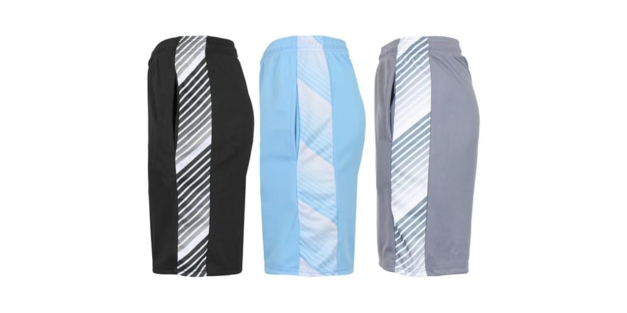 3PK Womens Loose Fit Stripe Mesh Shorts