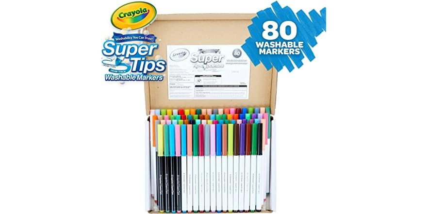 Crayola Supertips Washable Markers, 80ct