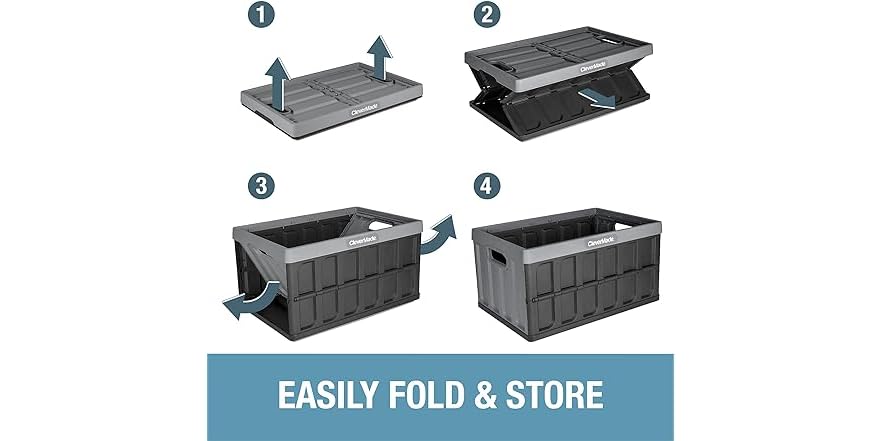 CleverMade Collapsible Bin (No Lid), Stone, 3PK