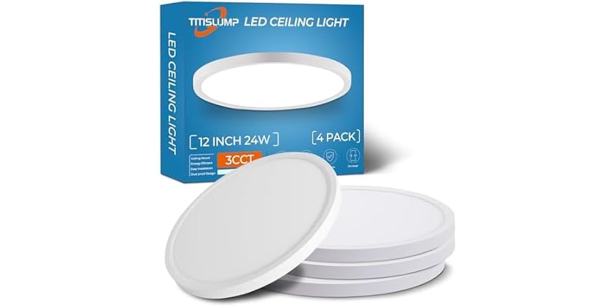 (4 Pack) 12 Inch LED Flush Mount Ceiling Light