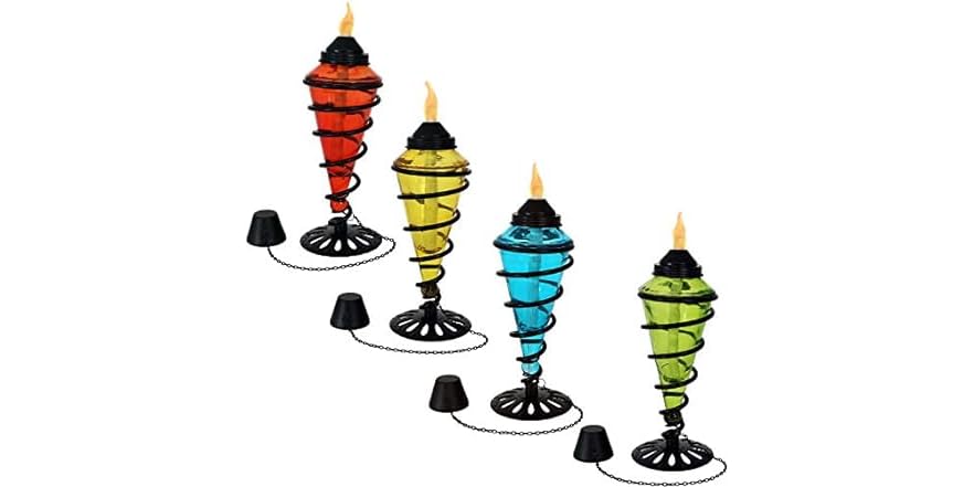 Sunnydaze Colored Glass Outdoor Tabletop Torches