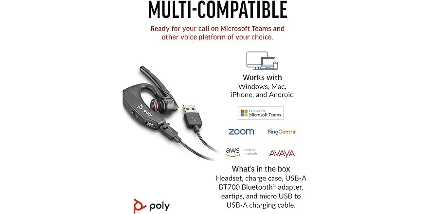 Plantronics PLANTRONICS VOYAGER 5200UC #5 Poly Voyager (Open Box)