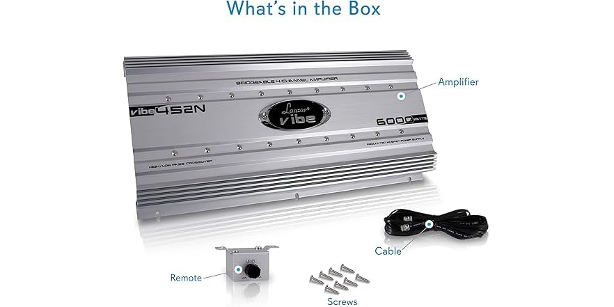 Lanzar Car Audio, Amplifier Car Audio, Car Stereo Amplifier, (Open Box)