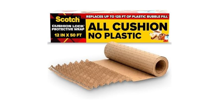 Scotch Cushion Lock Protective Wrap, 12 in x 50 ft