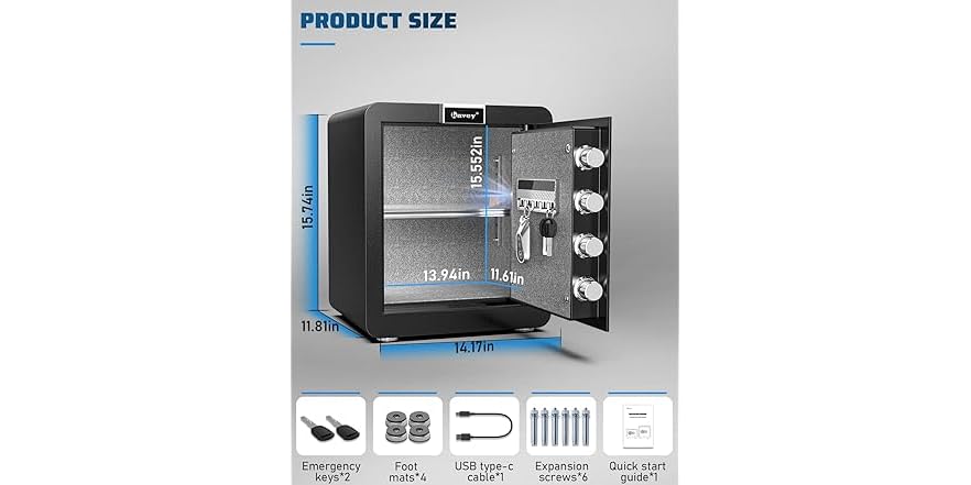 Kavey 1.8 cu.ft. Touch Screen Safe Box