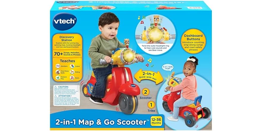 VTech 2-in-1 Map and Go Scooter for Toddlers