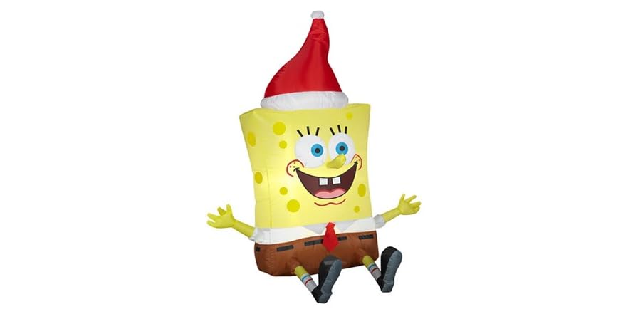 Airblown SpongeBob with Santa Hat